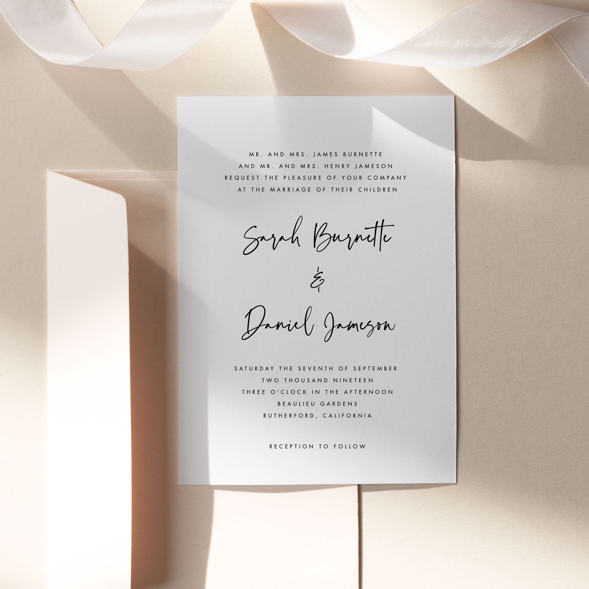 Wedding Invitation Template Modern Wedding Invite Script | Etsy