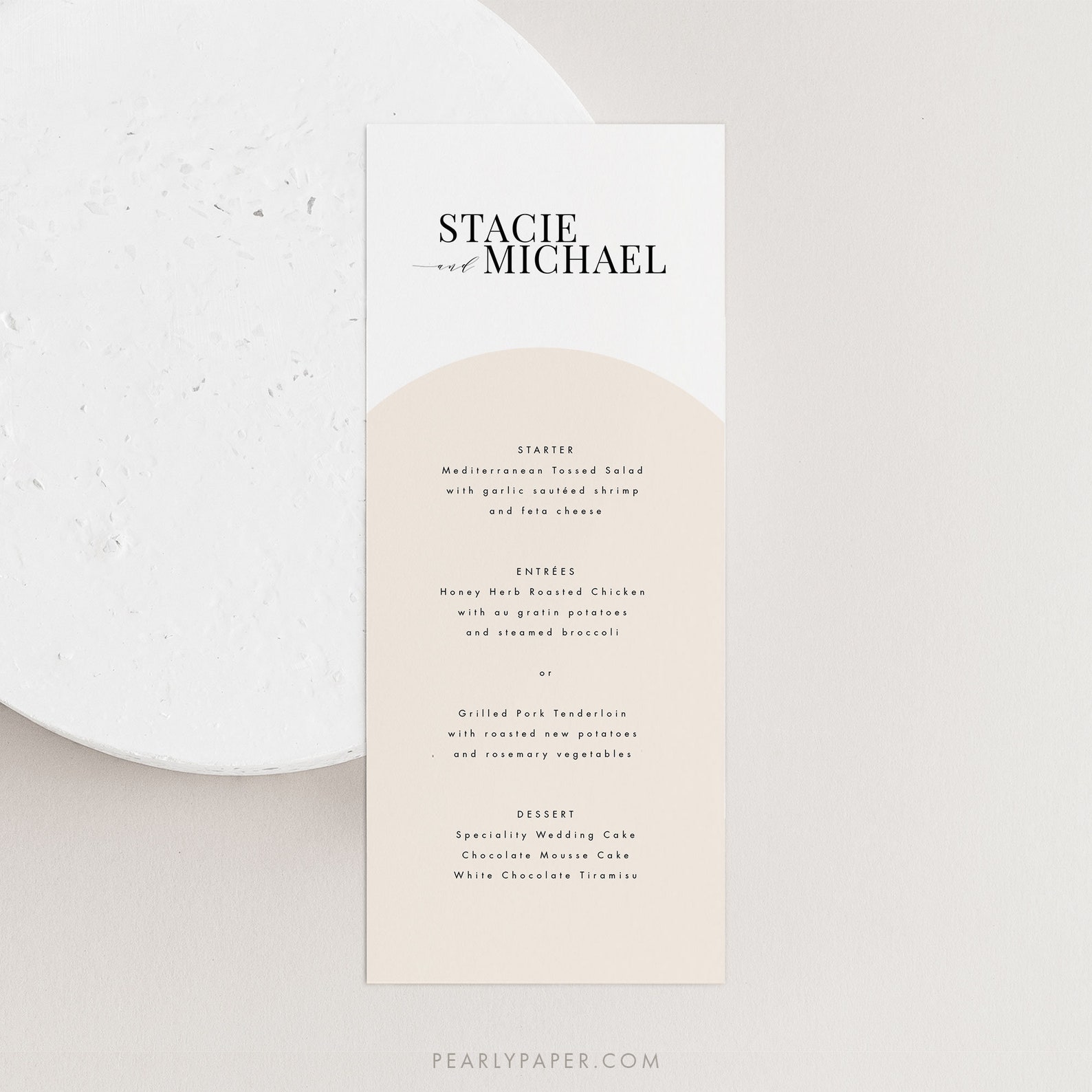 Arched Menu Template Download Printable Wedding Menu Simple - Etsy
