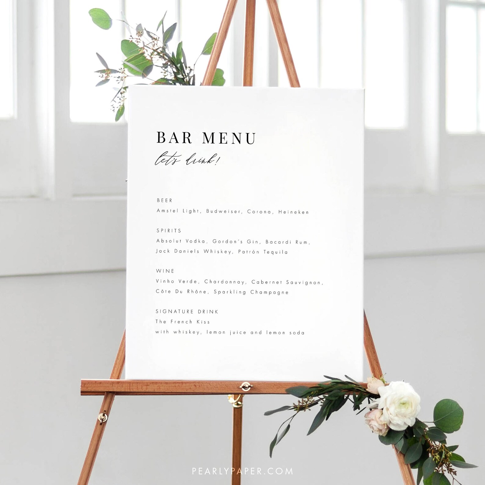 Minimalist Bar Menu Sign Template Templett Minimalist Bar Menu - Etsy