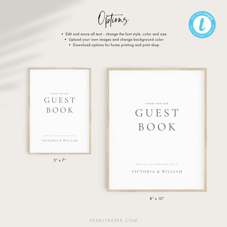 Elegant Guest Book Sign Template Modern Guest Book Sign | Etsy