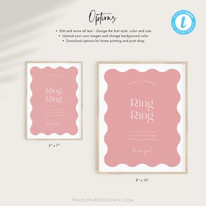 Phone Message Guest Book Sign, Audio Guestbook Sign Template, Ring Ring ...
