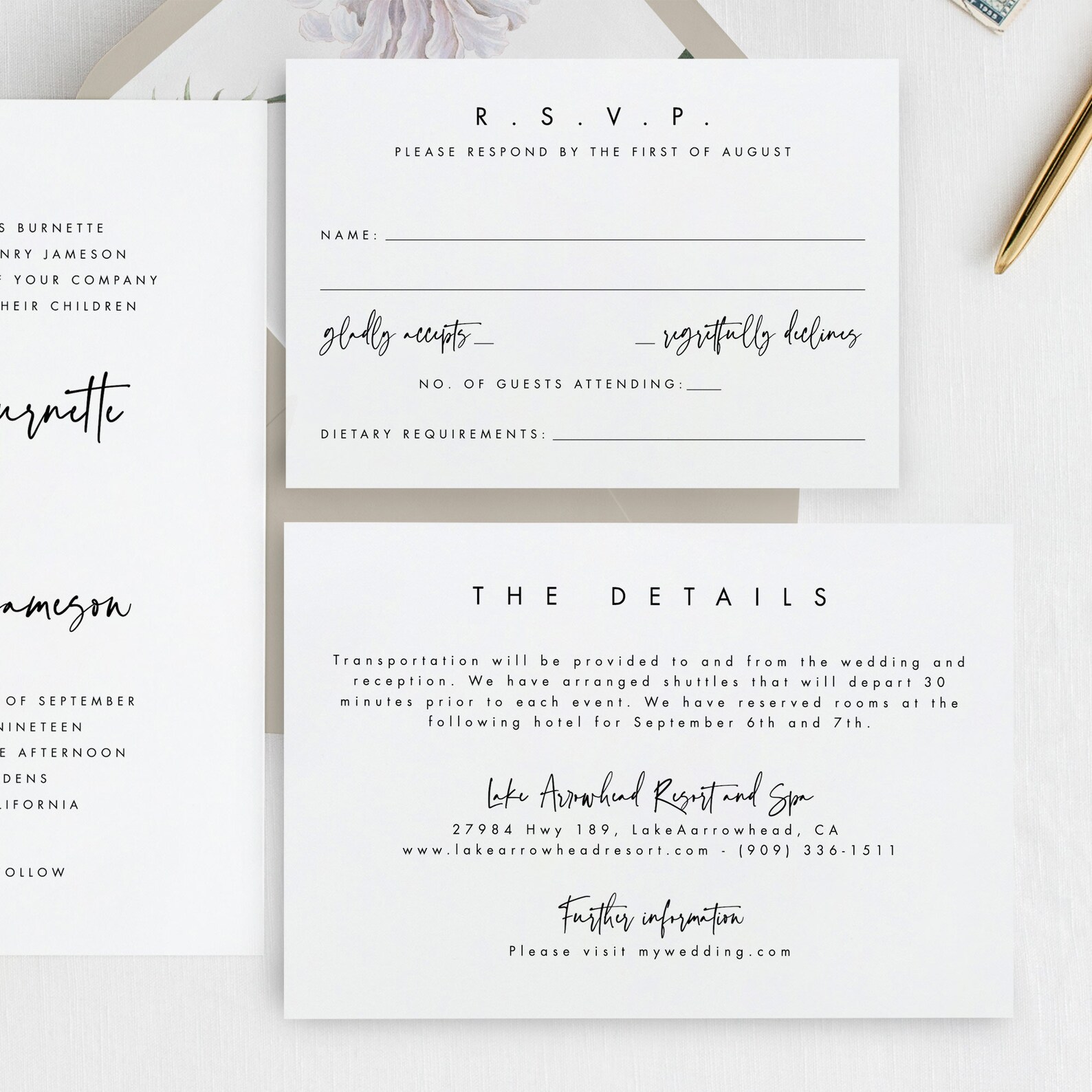 Wedding Invitation Template Modern Wedding Invite Script | Etsy