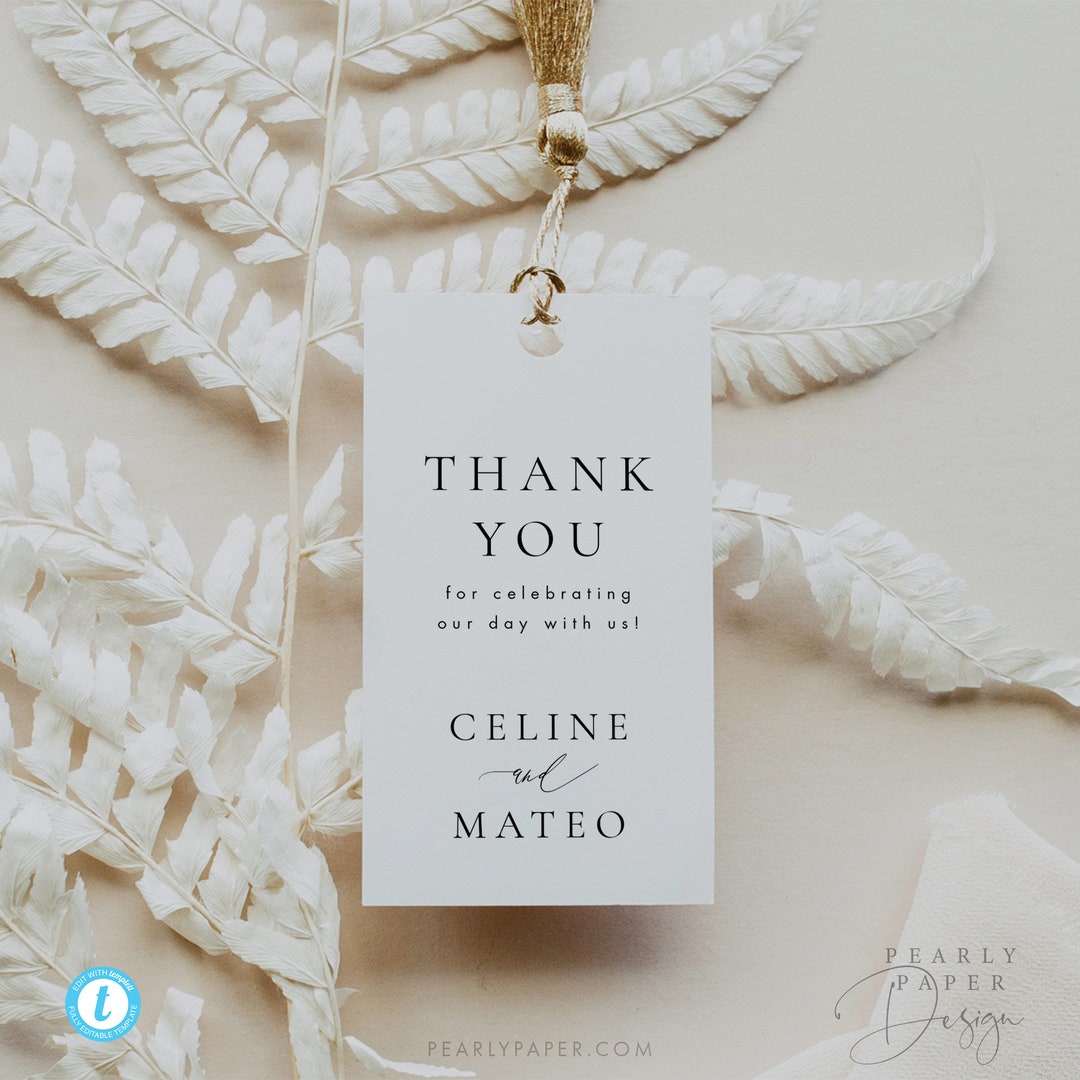 Elegant Wedding Tag Template Download Simple Minimalist Modern Tag ...