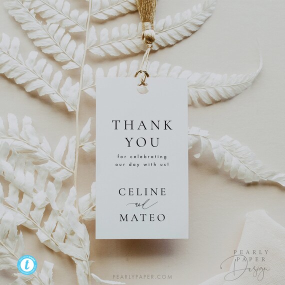Elegant Wedding Tag Template Download Simple Minimalist Modern - Etsy
