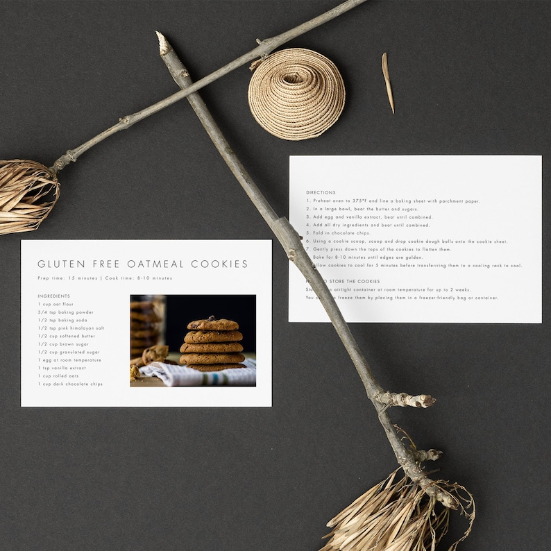 Editable Recipe Card Personalized Recipe Template Download Minimalist ...
