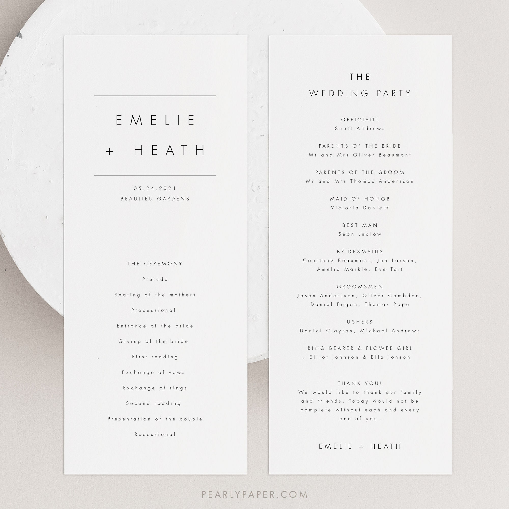 Modern Wedding Bundle Download Simple Wedding Template Program Place ...