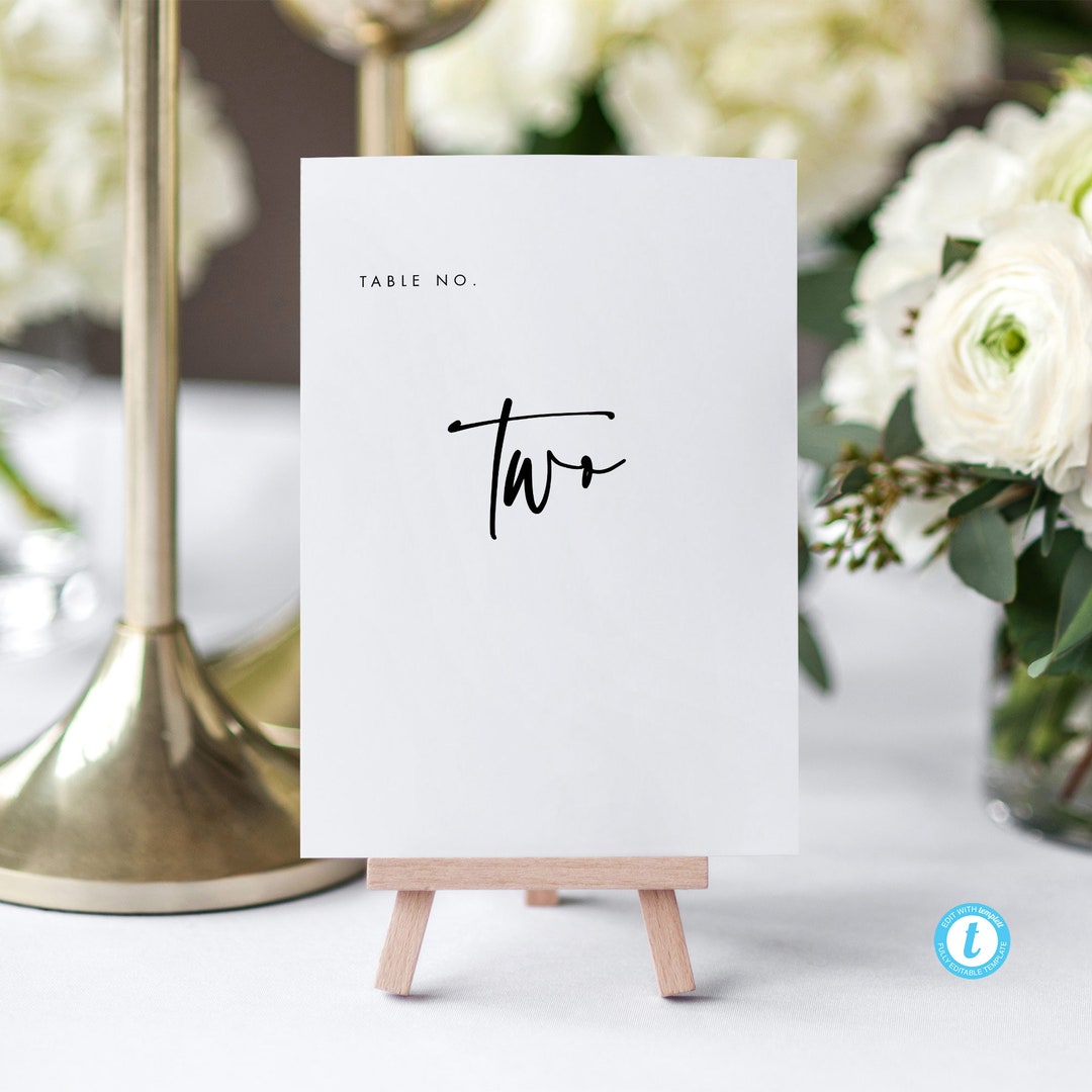 Modern Table Numbers Template Download Wedding Table Number Sign ...