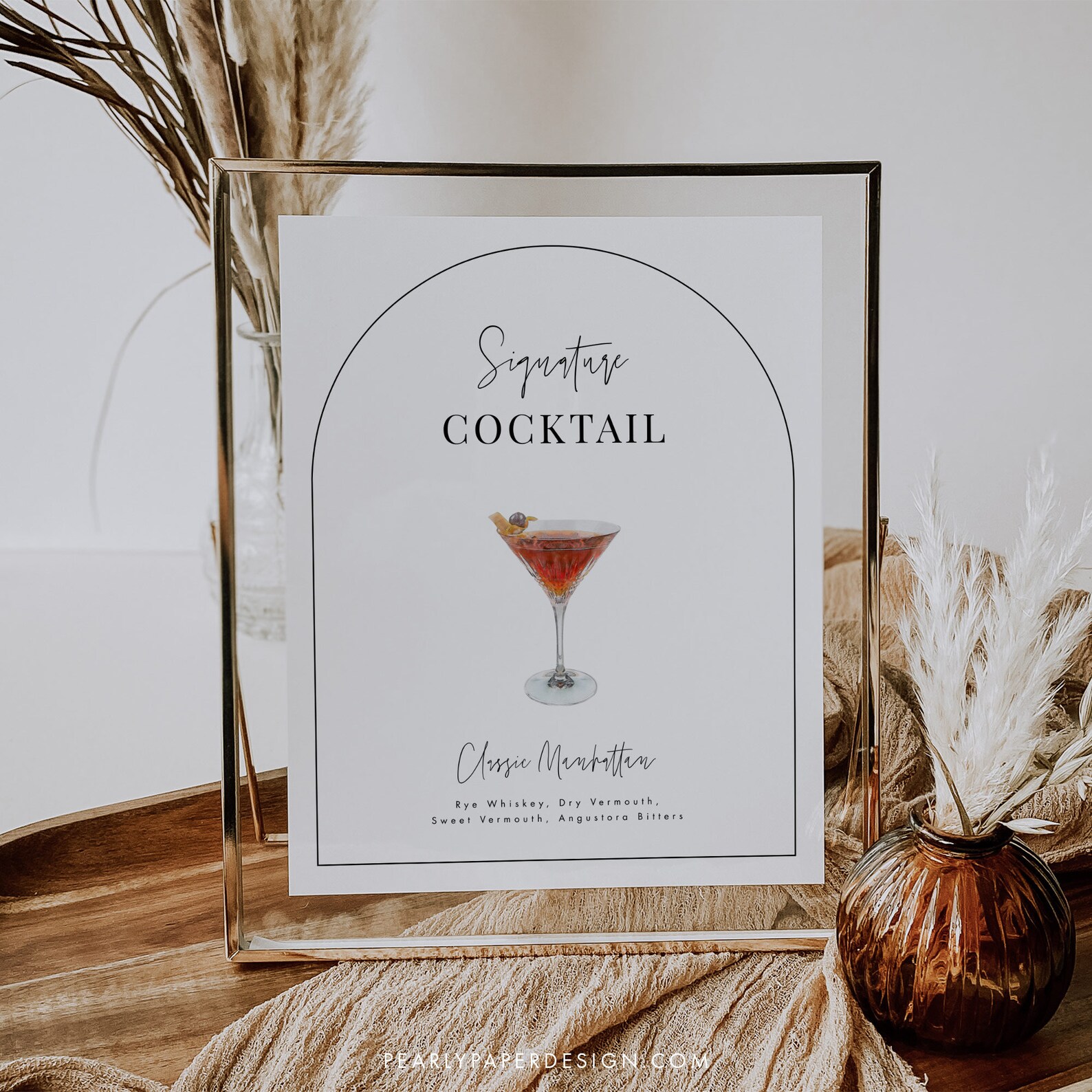 Arch Signature Cocktail Menu Template Signature Cocktails Sign Download ...