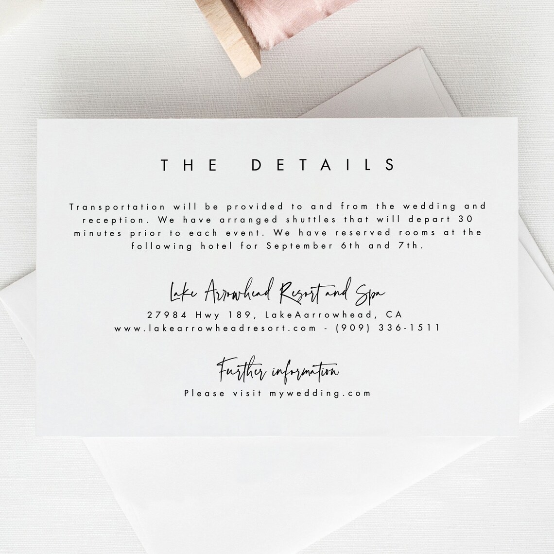 Modern Details Card Template Details Card Wedding Insert Printable ...