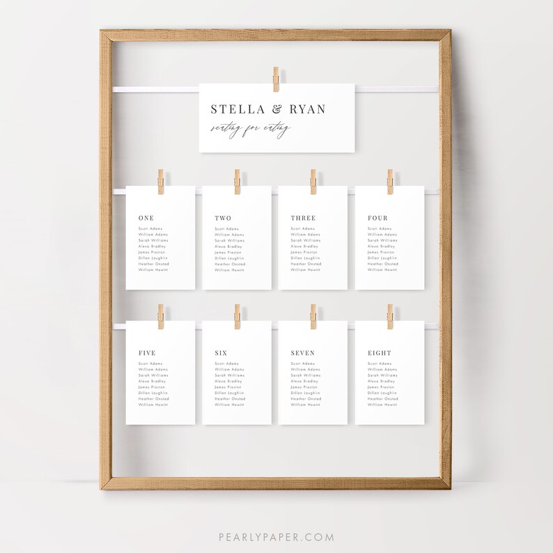 Printable Seating Cards Template for a Small Wedding Modern - Etsy