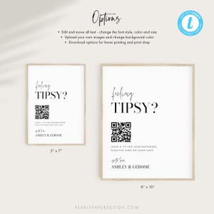 Tip Your Bartender Sign Template, Modern Minimalist Feeling Tipsy Sign ...