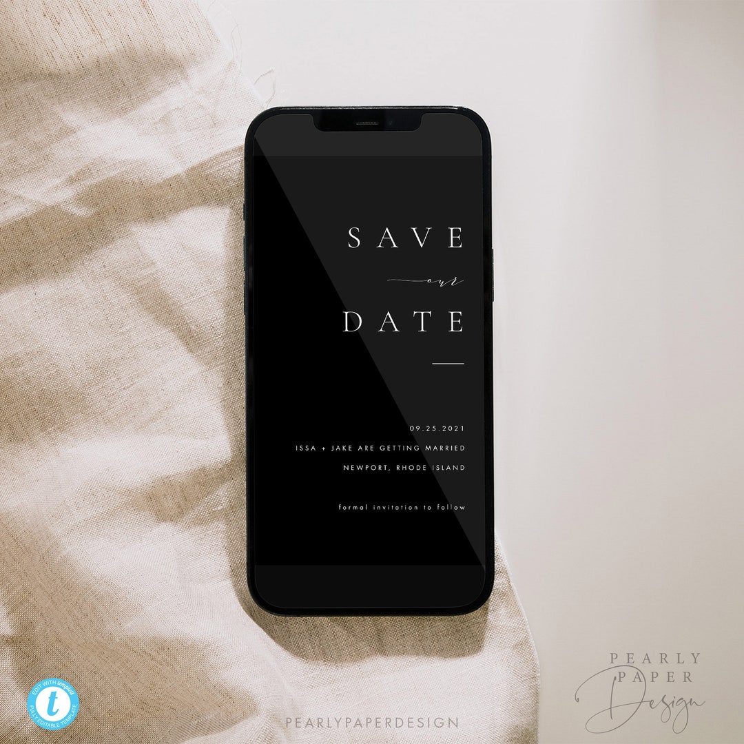 Electronic Save the Date Template, Digital Save Our Date Templett, E ...