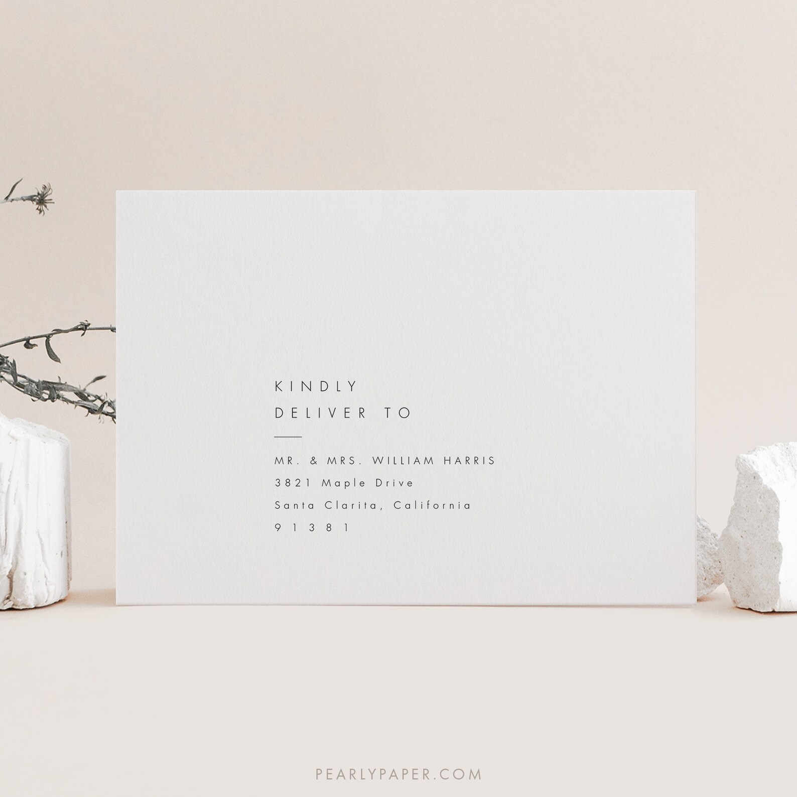 Minimalist Envelope Template Download Modern Address Label | Etsy