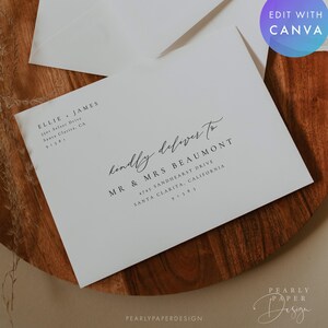 A7 Envelope Addressing Template for Canva, Wedding Envelope Address ...