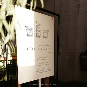 Printable Signature Cocktails Sign Template, Minimalist Wedding Bar ...