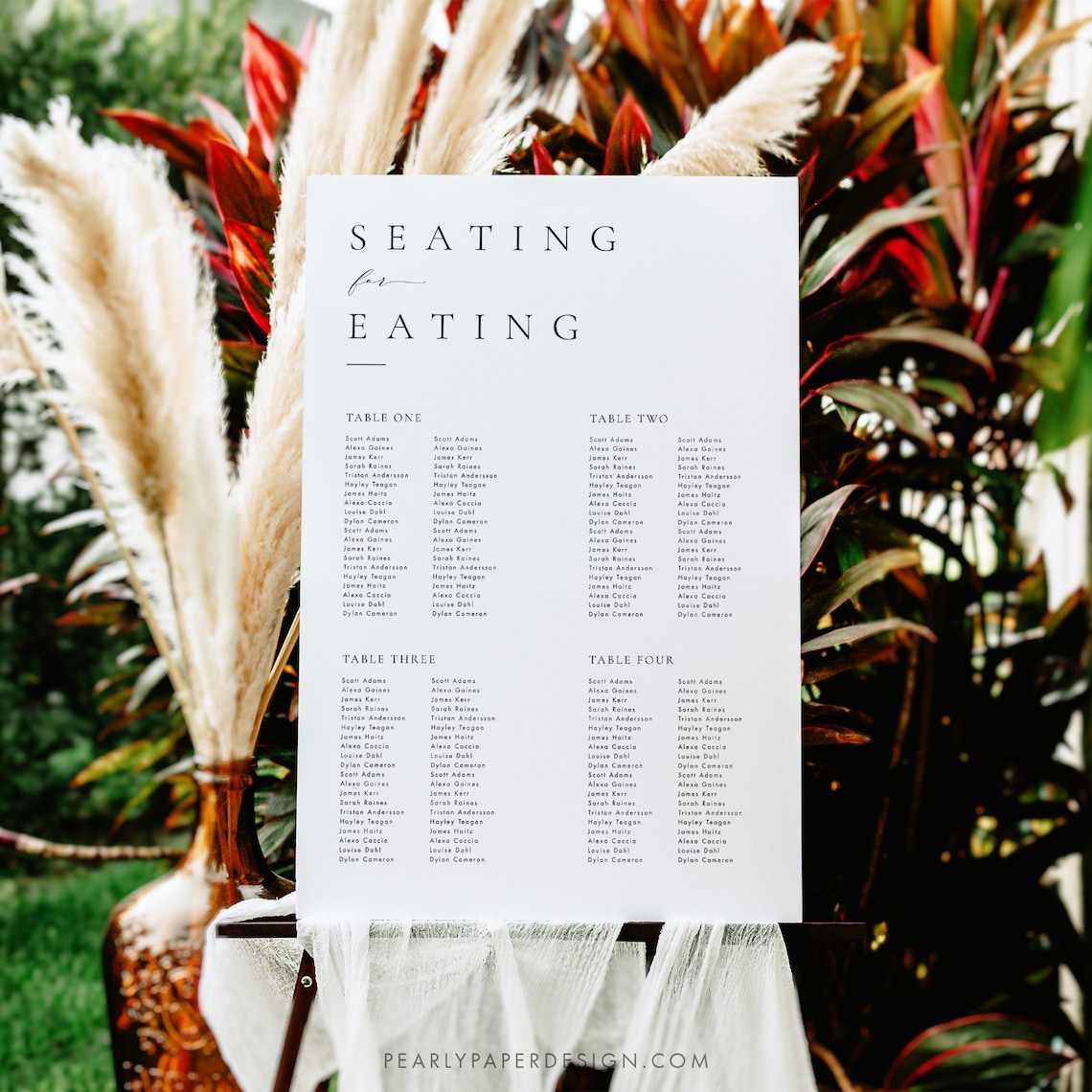 Minimalist Seating Chart Sign Template Download Four Tables - Etsy