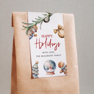 Happy Holidays Gift Tag Template, Printable Christmas Gift Tags ...