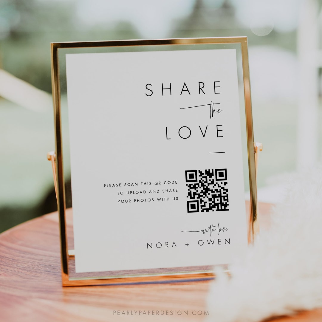 Share the Love QR Code Sign Template, Share the Love Sign, Minimalist ...