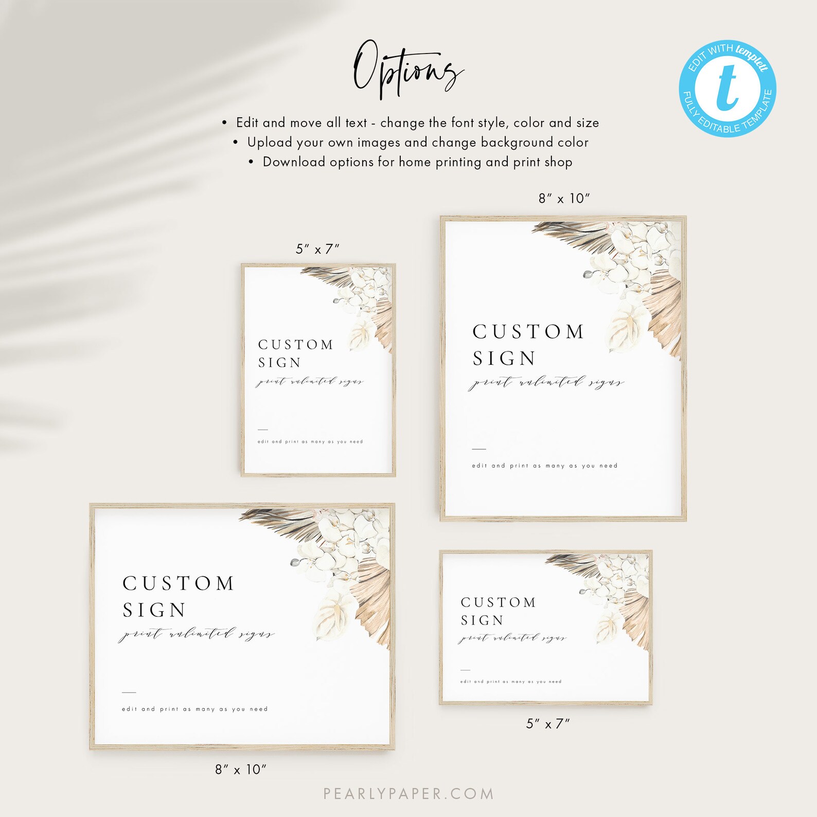 Printable Custom Sign Template Boho Wedding Sign Printable - Etsy