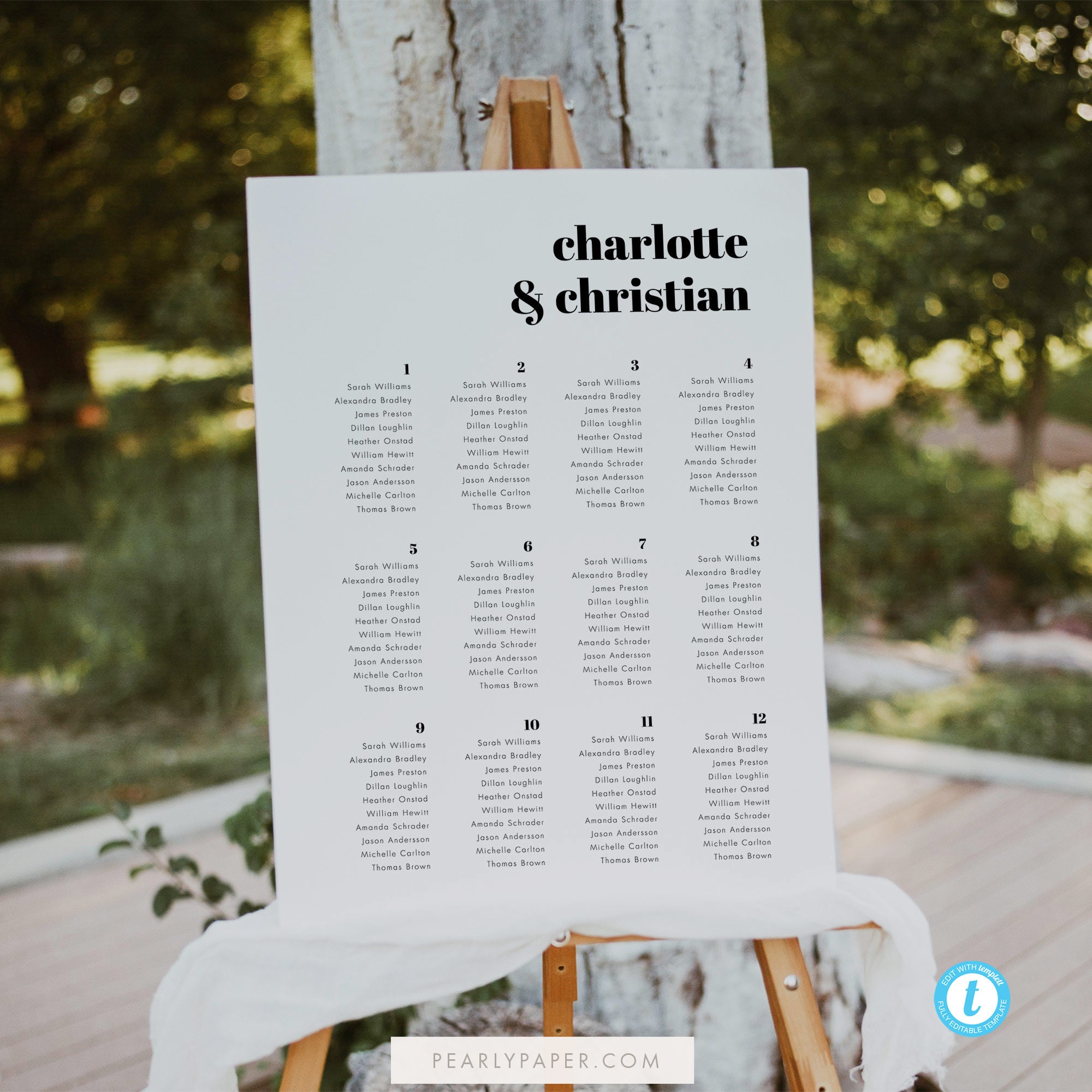 Seating Sign PRINTABLE Modern Wedding Seating Chart Seating Arrangement ...