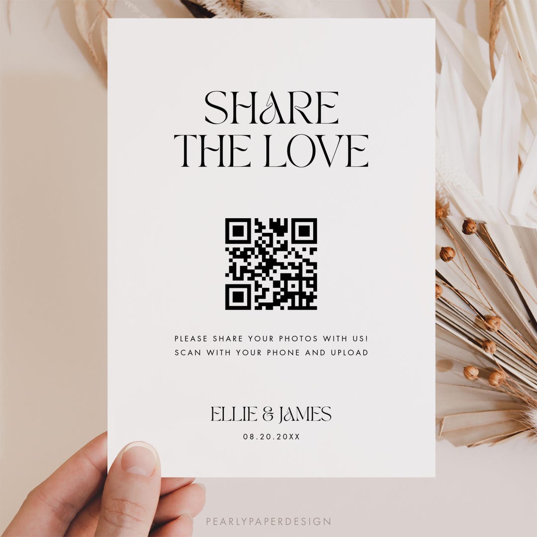 Share the Love QR Code Template, Modern Share the Love Sign, Minimalist ...
