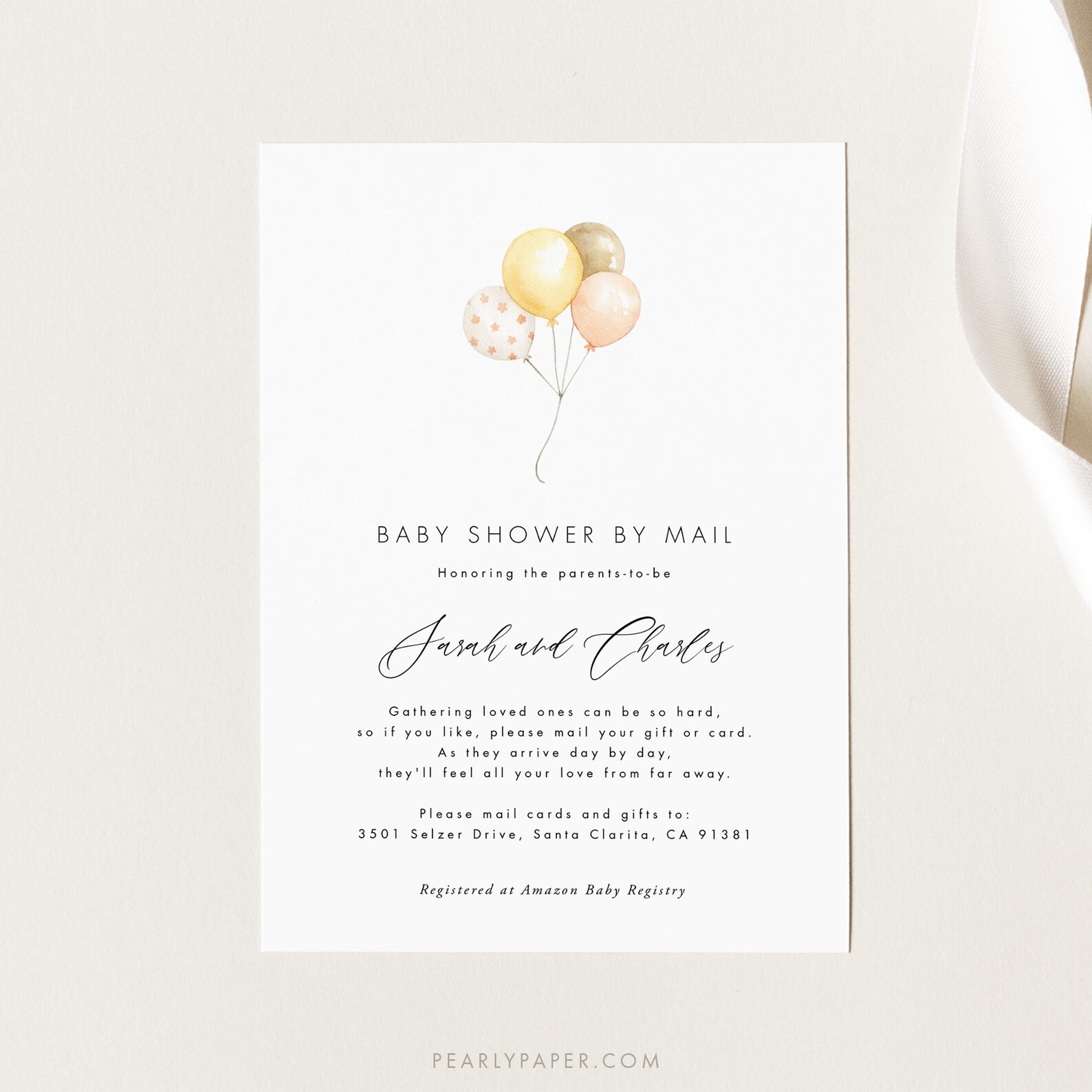 Baby Shower by Mail Template Download Baby Shower From Afar | Etsy