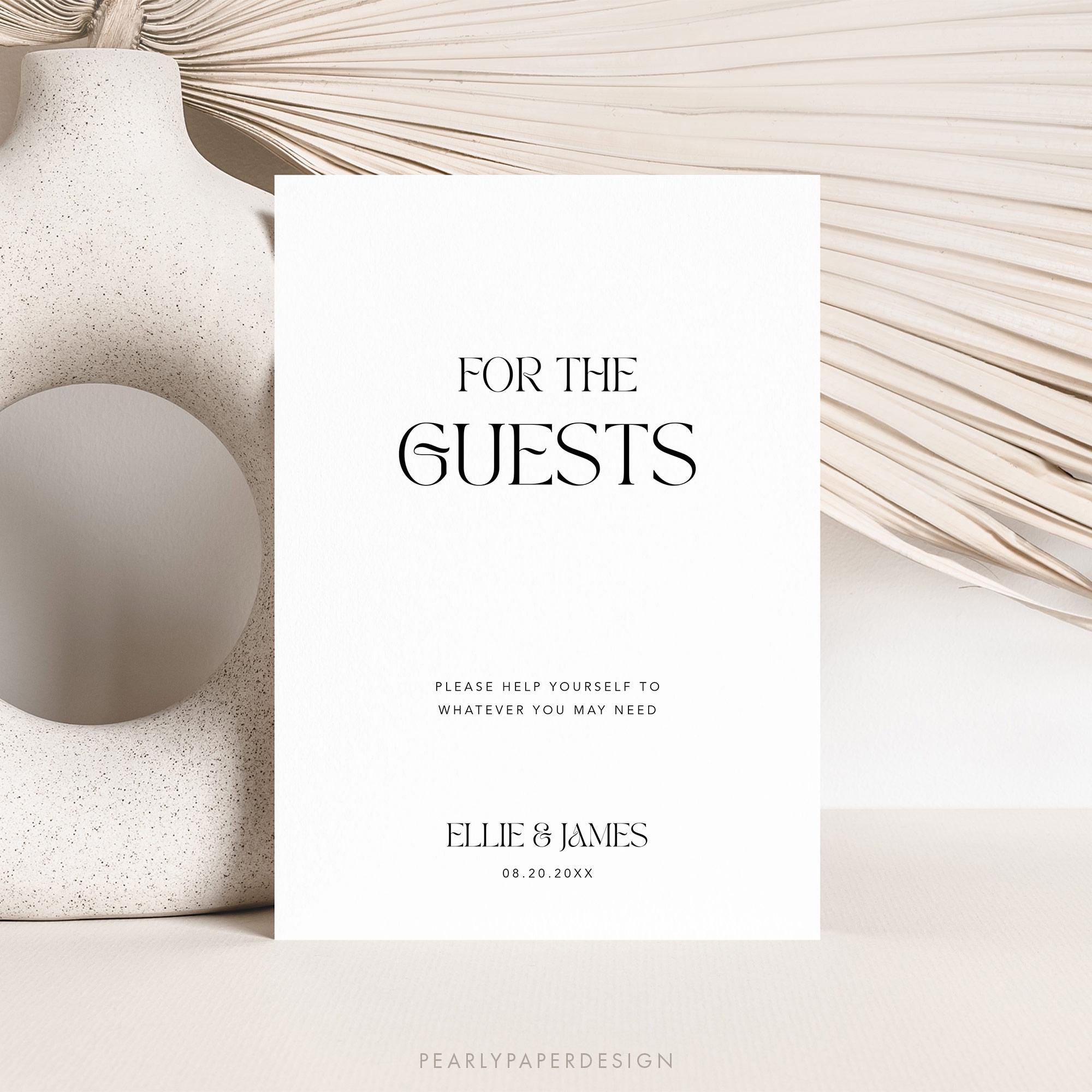 Modern Wedding Restroom Sign Template, Minimalist Sign, for the Guests ...