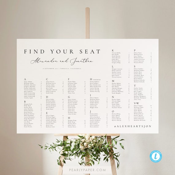 Hanging Seating Chart Template Editable Seating on a String Printable ...