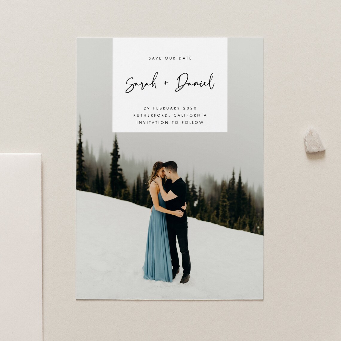 Save the Date Photo Template Wedding Date Save the Date With Photo Save ...