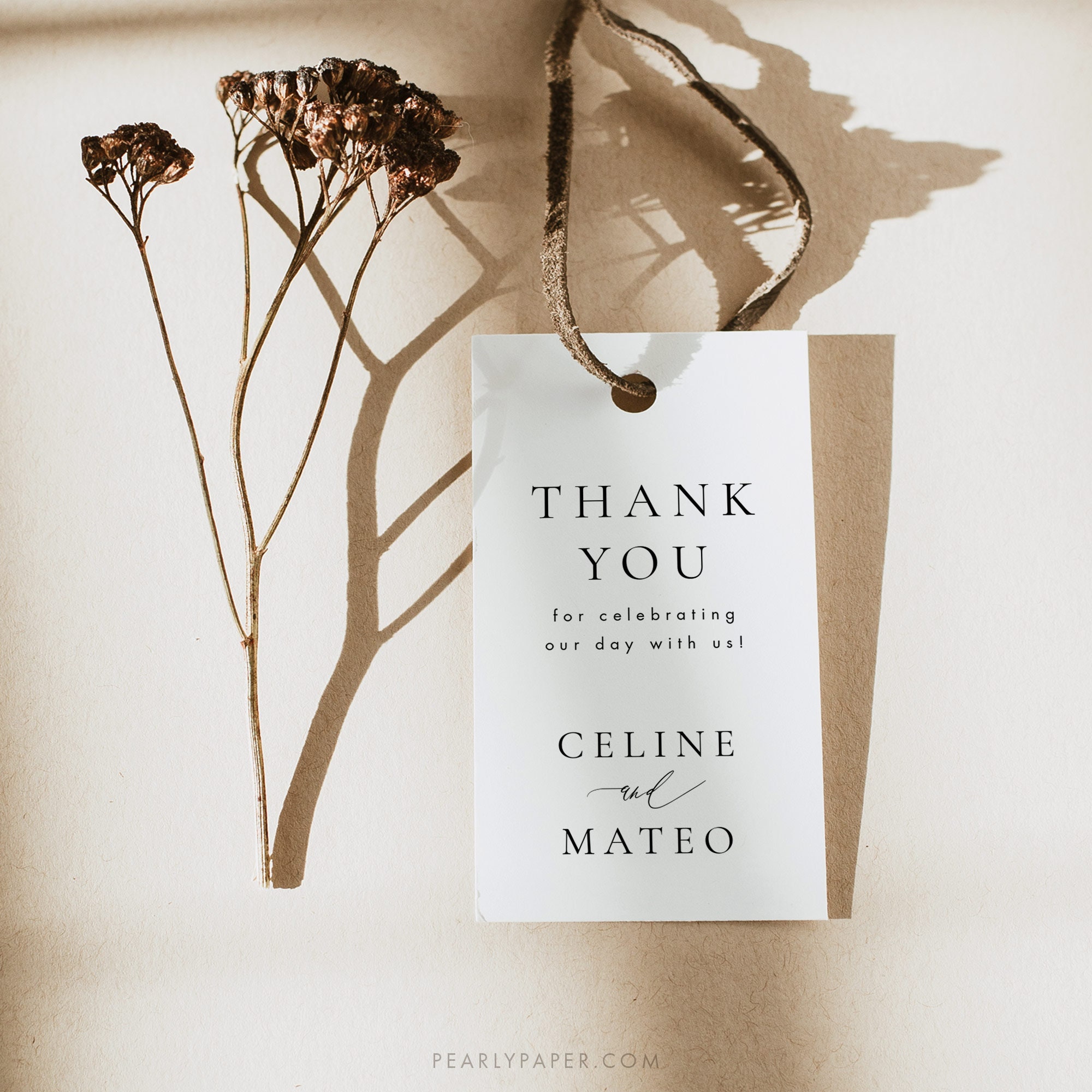 Elegant Wedding Tag Template Download Simple Minimalist Modern - Etsy