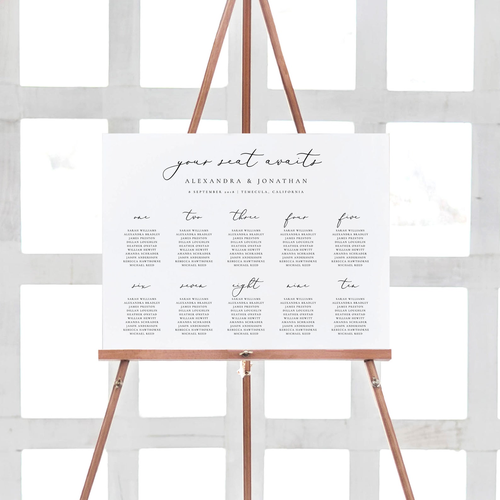 Modern Table Seating Chart Template Editable Seating Elegant - Etsy