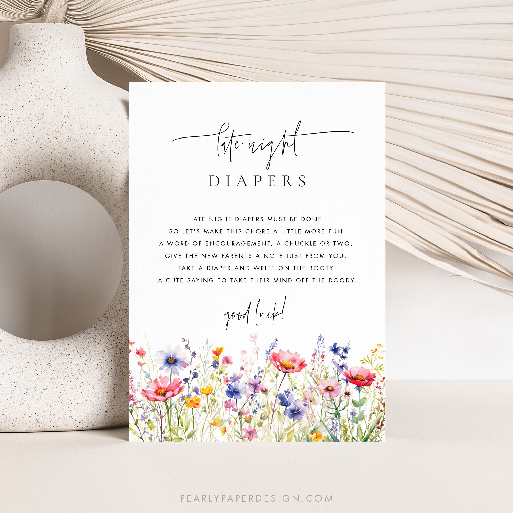 Late Night Diapers Sign Template, Printable Late Night Diaper Sign ...