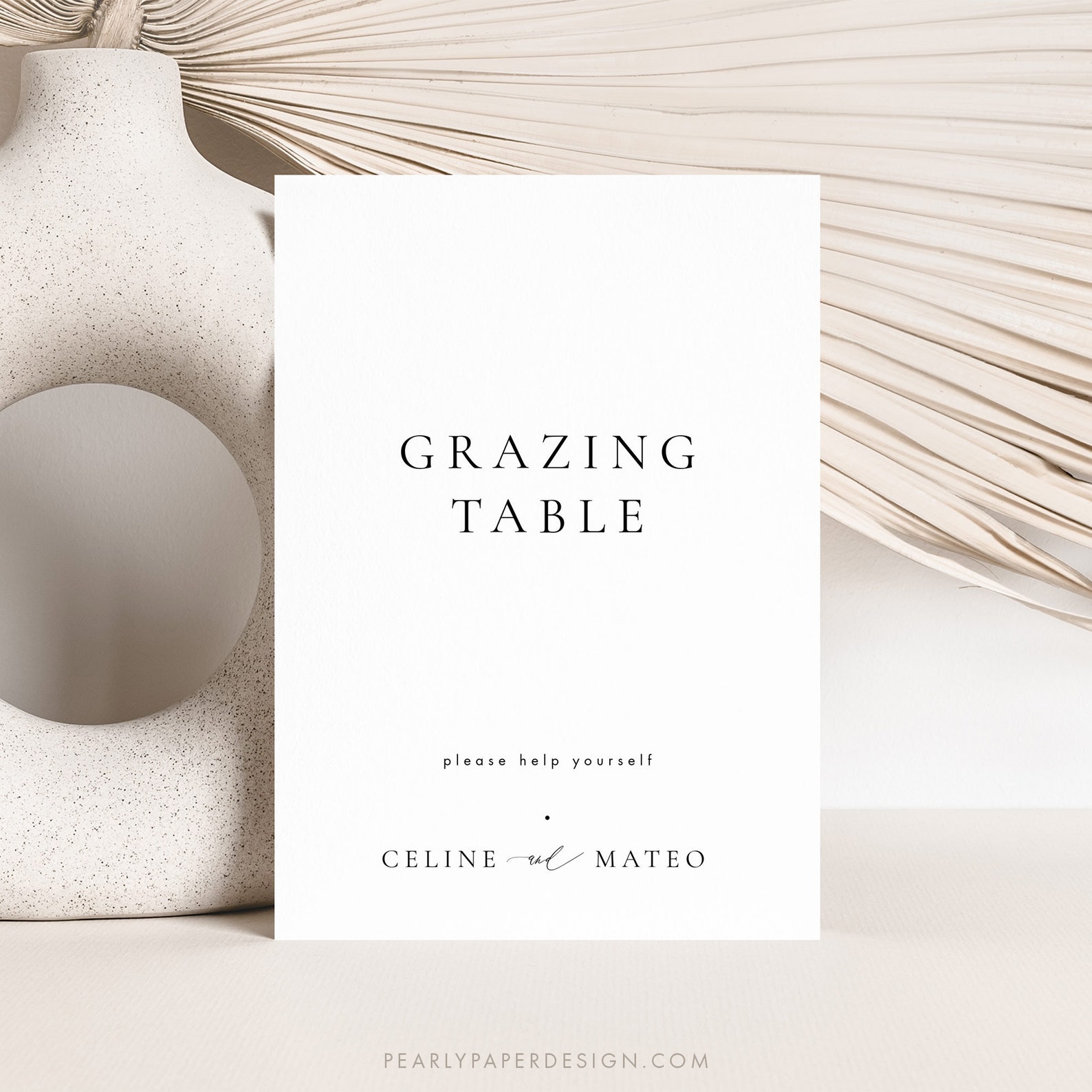 Grazing Table Sign Template, Minimalist Grazing Table Sign Download ...