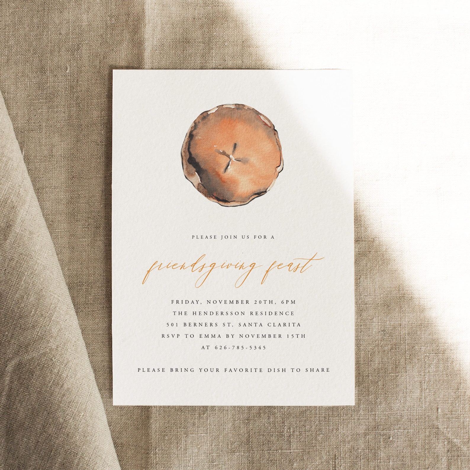 Friendsgiving Feast Invitation Template Download Editable - Etsy