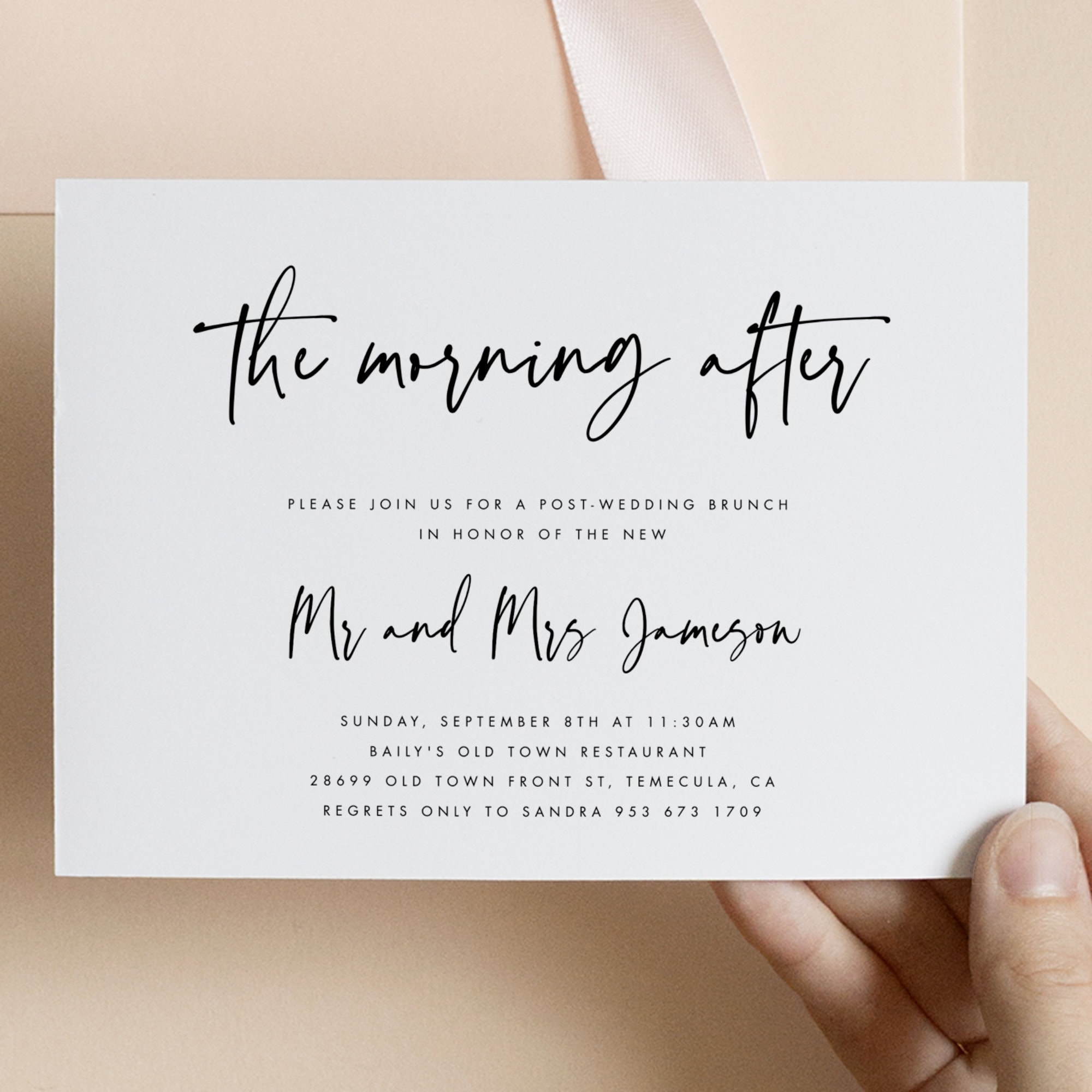 Wedding Brunch Invitation Template Post Wedding Brunch Invite - Etsy