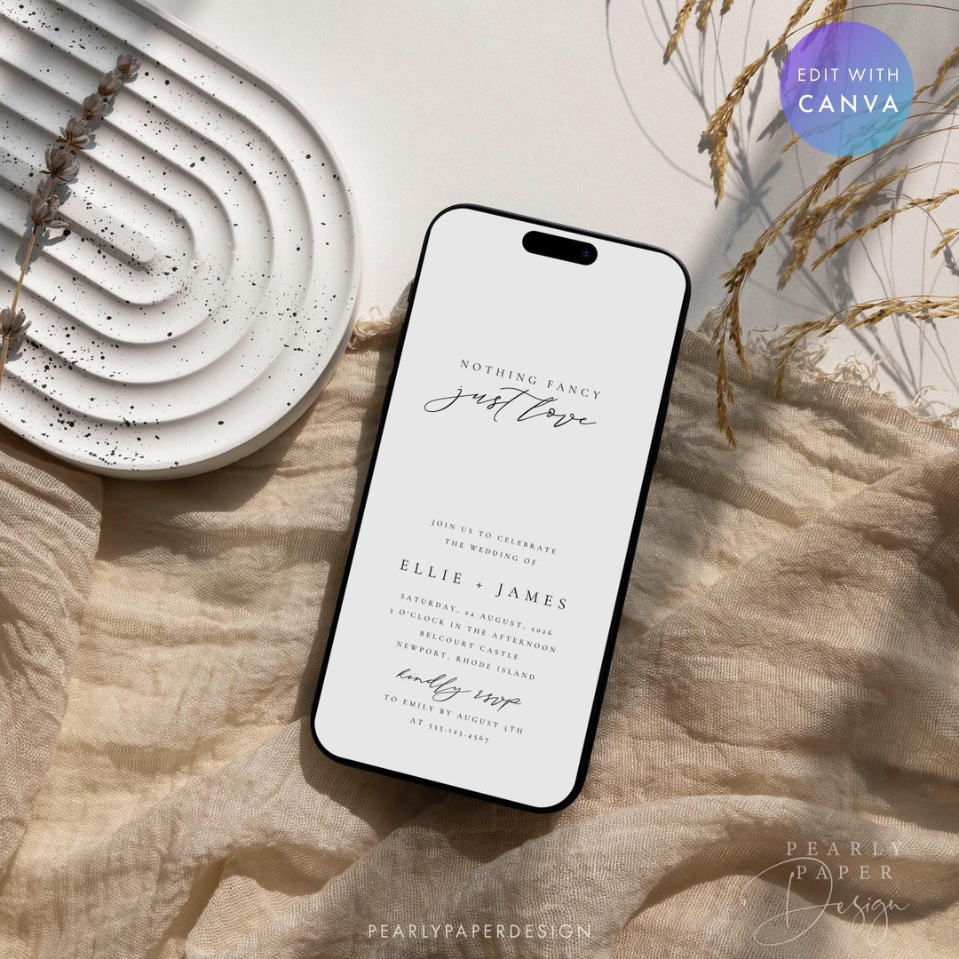 Nothing Fancy Just Love Invitation Template, Reception Party Text ...