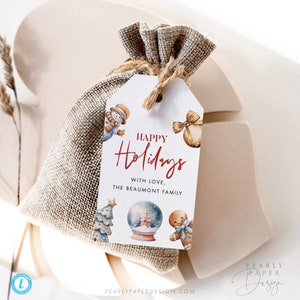 Happy Holidays Gift Tag Template, Printable Christmas Gift Tags ...