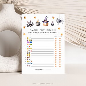 Emoji Pictionary Game Template, Halloween Baby Shower Emoji Game, Fall ...
