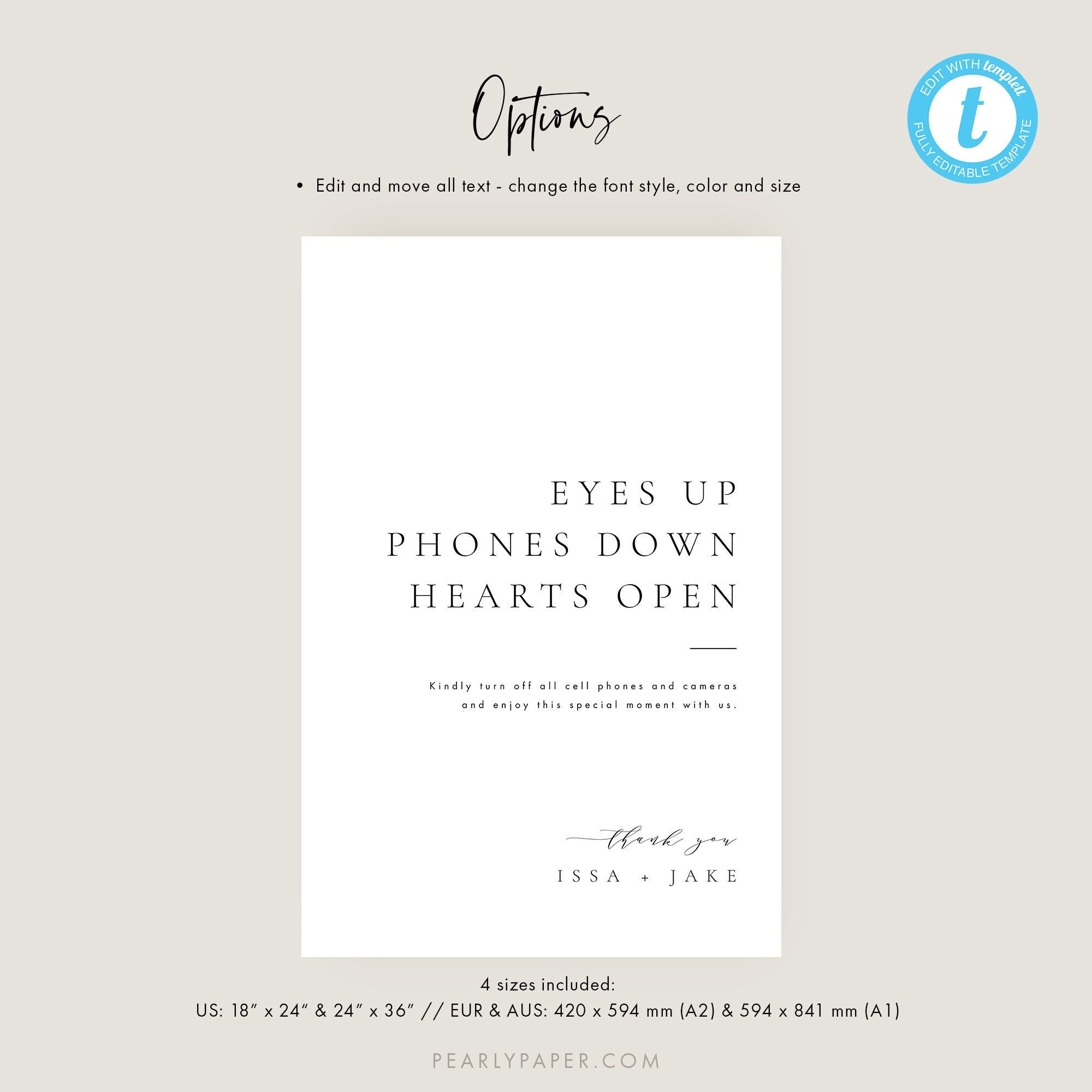 Unplugged Sign Eyes up Phones Down Heart Open Sign Template - Etsy