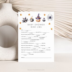 Baby Mad Libs Game Template, Halloween Baby Shower Game Mad Libs ...