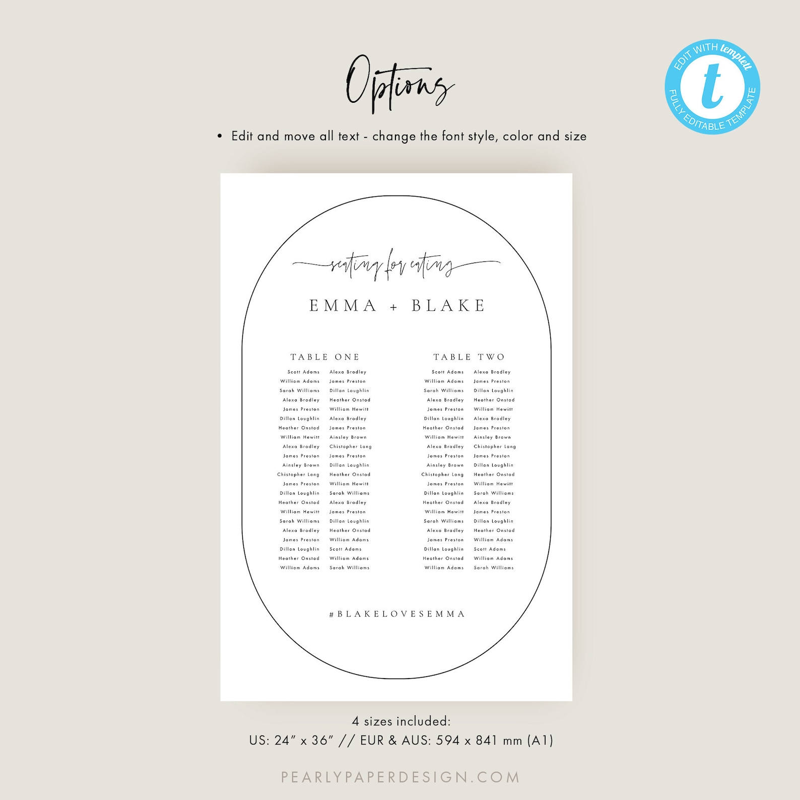 Double Arch Seating Chart Sign With Long Tables Oval Seating - Etsy