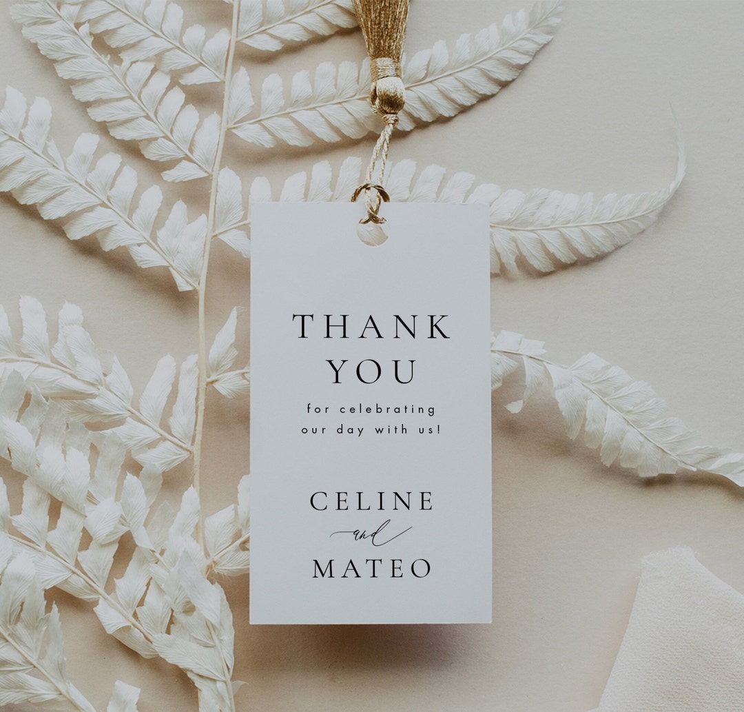 Elegant Wedding Tag Template Download Simple Minimalist Modern Tag ...