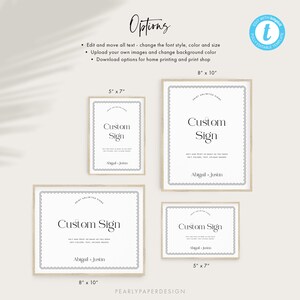 Printable Custom Sign Template, Scalloped Wedding Sign, Printable ...
