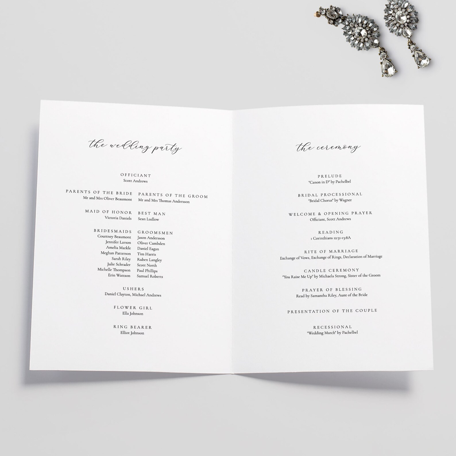 Floral Wedding Program Template Rustic Wedding Ceremony Program ...