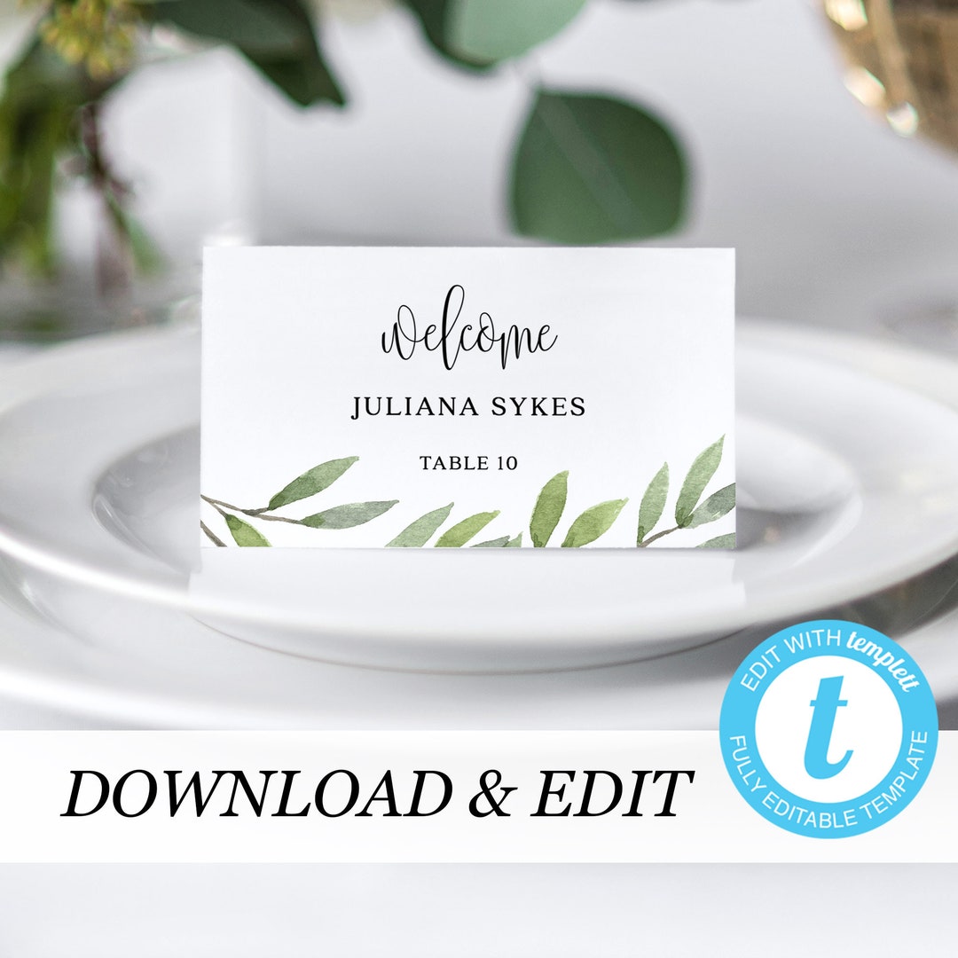 Place Card Template Printable Wedding Place Cards Wedding Place Cards ...