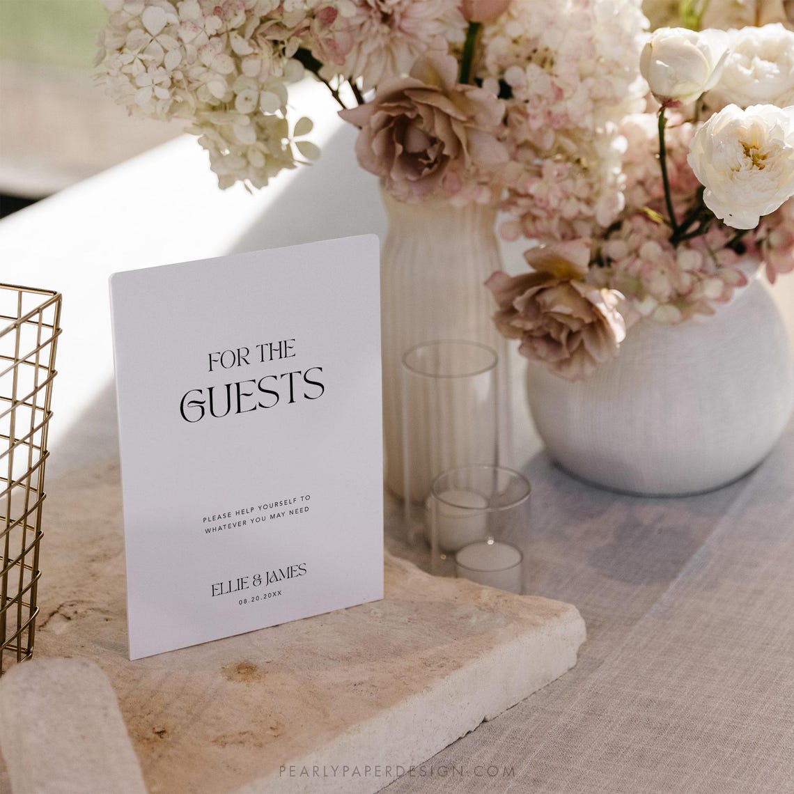 Modern Wedding Restroom Sign Template, Minimalist Sign, for the Guests ...