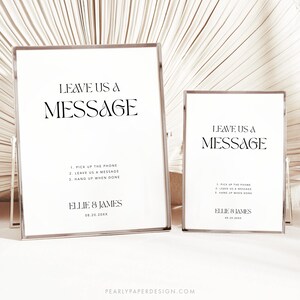 Phone Message Guest Book Sign, Audio Guestbook Sign Template, Modern ...