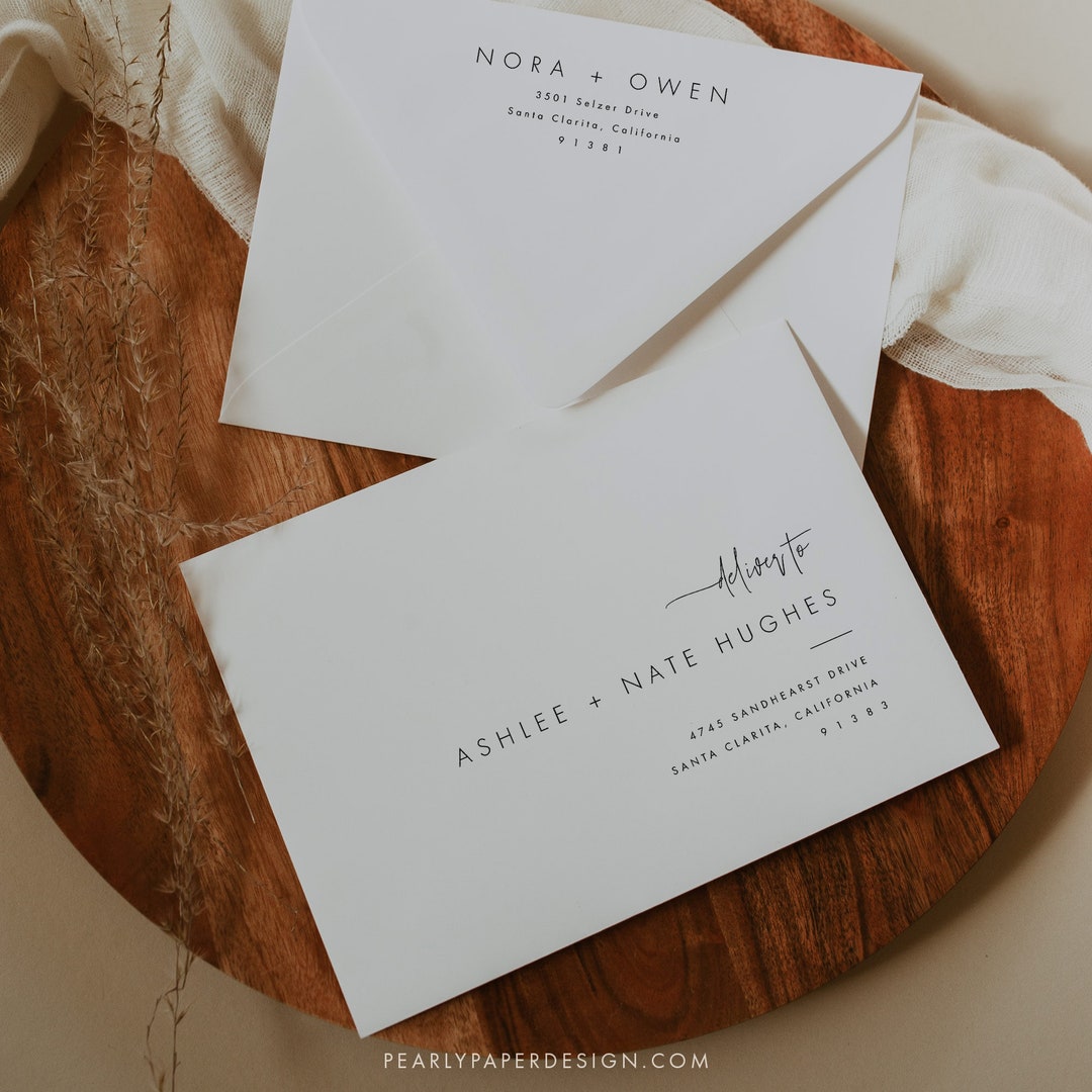 Editable Envelope Template Download, Minimalist Address Label Printable ...
