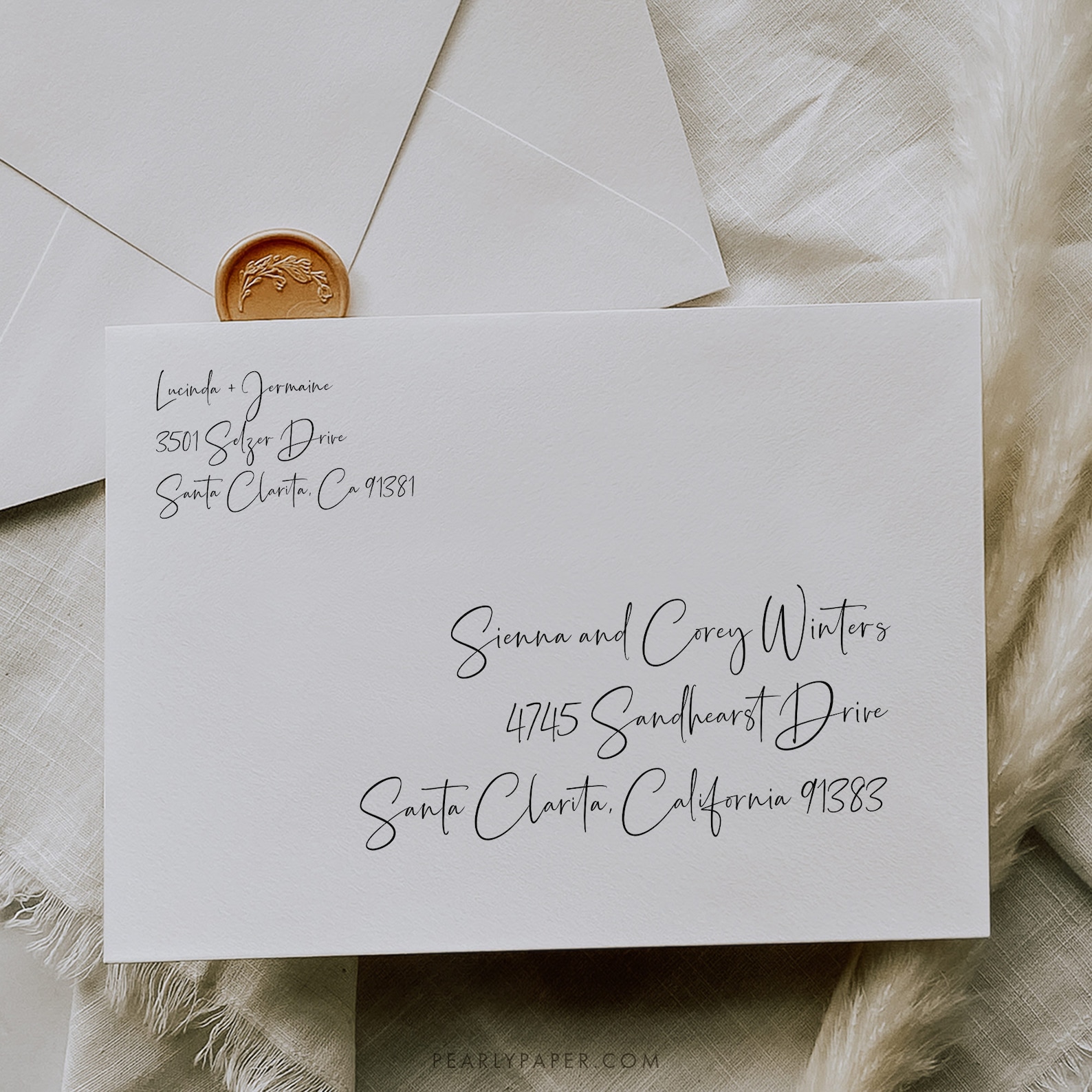 Envelope Addressing Template With Handwritten Font Modern - Etsy