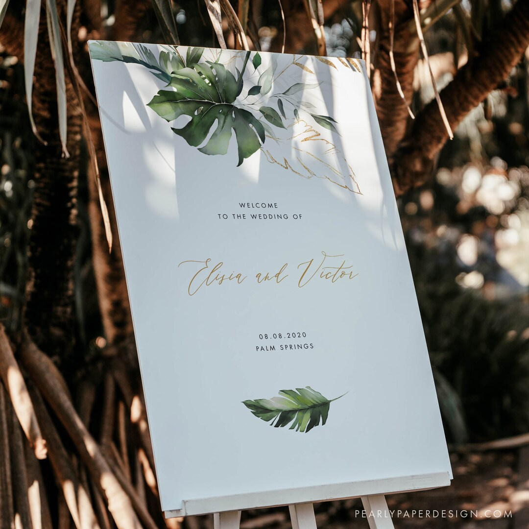 Tropical Welcome Sign Template Download, Destination Wedding Sign ...
